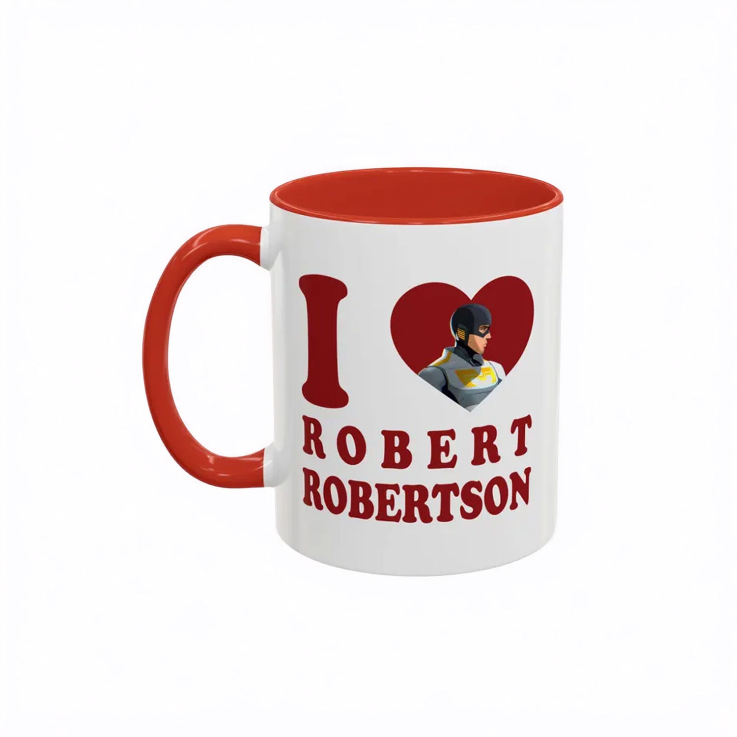 I Love Robert Robertson Accent Coffee Mug– Robert Robertson Mecha Man ...