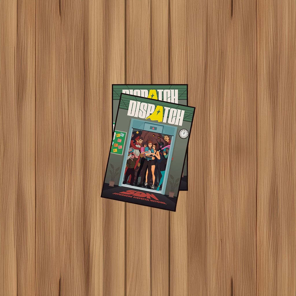 Dispatch Elevator Standoff Superhero Comic Sticker - Official Dispatch Game