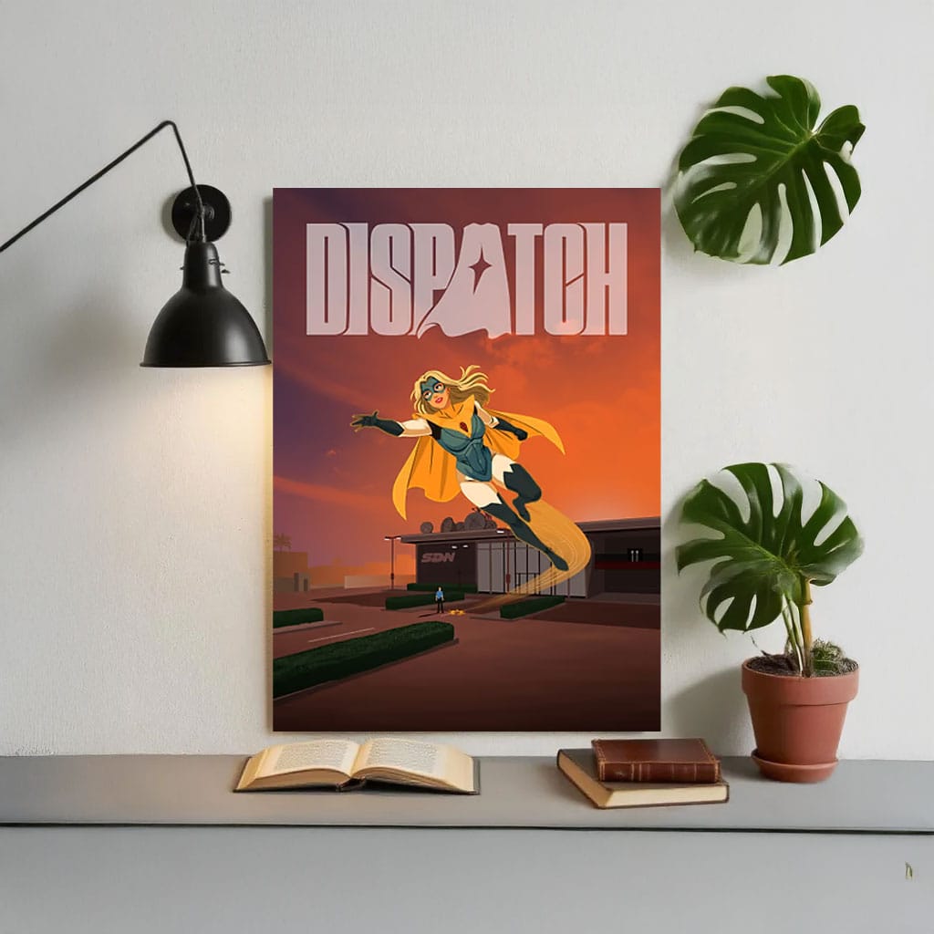 Dispatch Flying Heroine – Sunset Action Poster - Official Dispatch Game